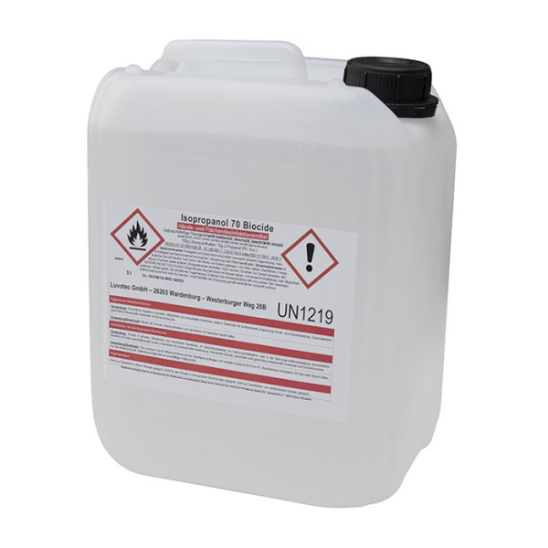 Alcohol Isopropanol 70% Biocide 5 liters, 23,80